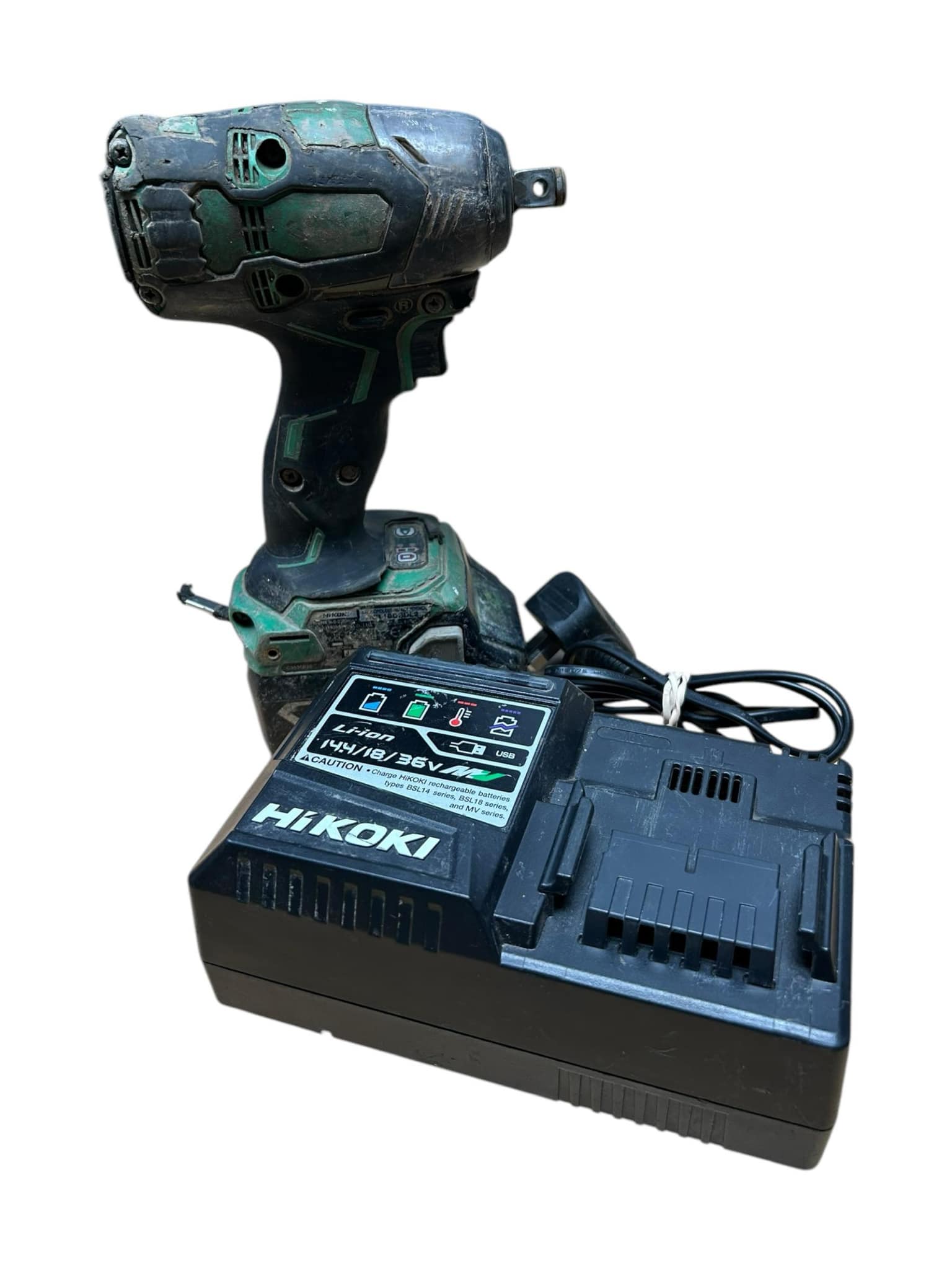 Pre-owned HiKOKI WR18DBDL2 18V Brushless Cordless Impact Wrench w/Charger - Own4Less